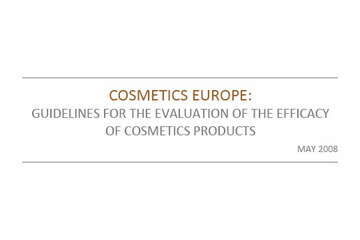 Guidelines for the Evaluation of the Efficacy of Cosmetic Products ...